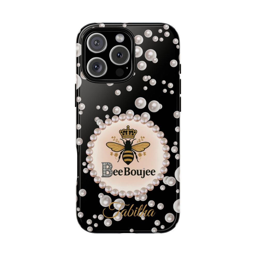 Personalized Boujee - Themed Tough iPhone 16 Pro Max Case (Black or Pe – Bee Boujee